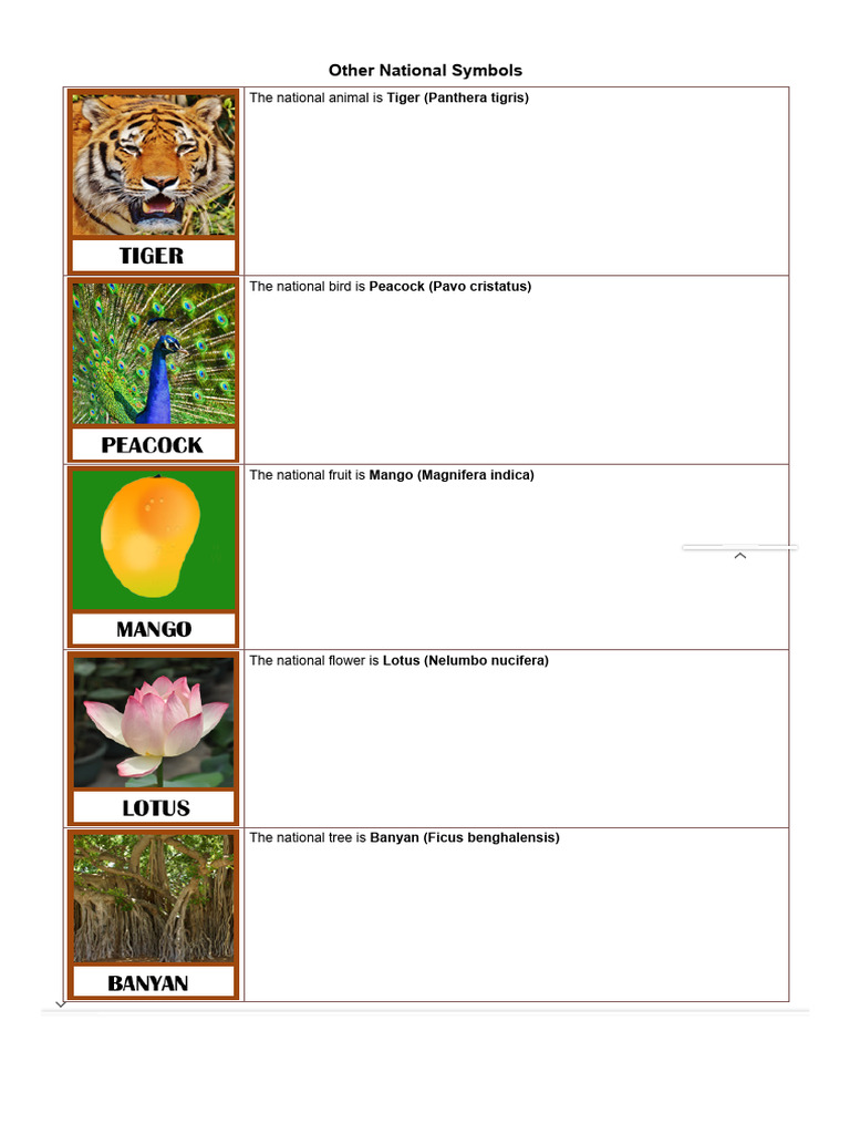 National Symbols of India | PDF | Foreign Language Studies