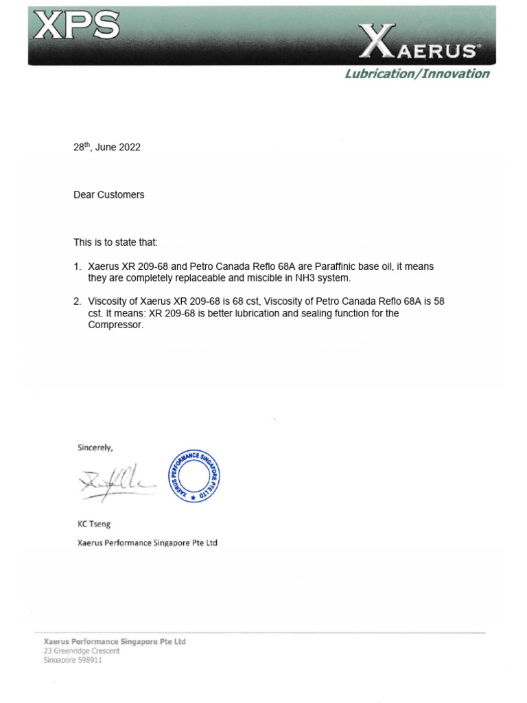 Guarantee Letter Petro Reflo 68A and XR 209 | PDF