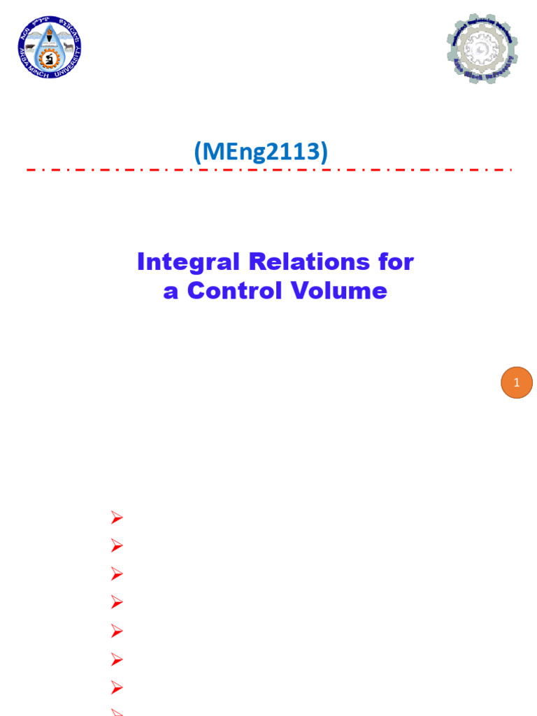 Integral Relations For Control Volume | PDF | Fluid Dynamics | Momentum