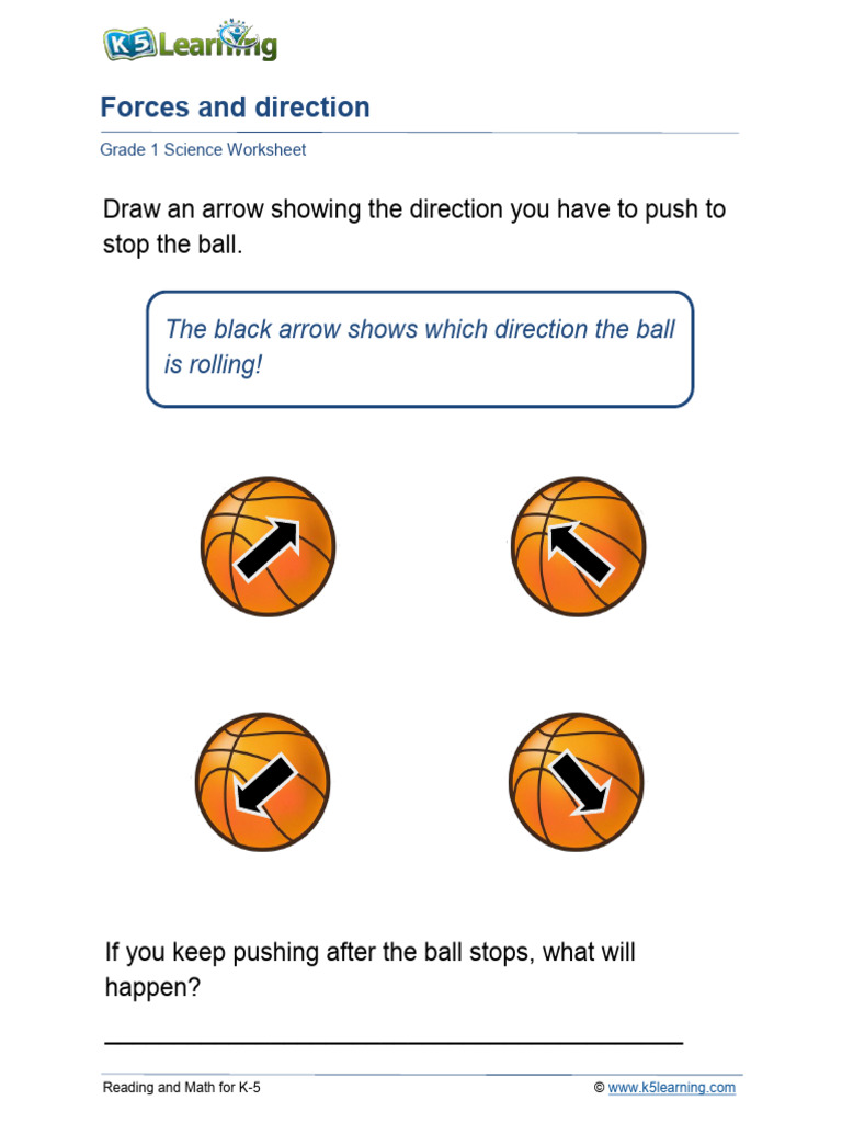 K-1 Science: Forces and Direction Worksheet | PDF
