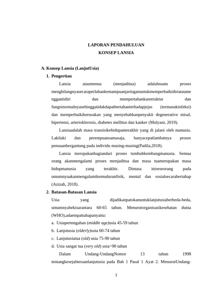 LP Konsep Lansia | PDF | Pengembangan Diri