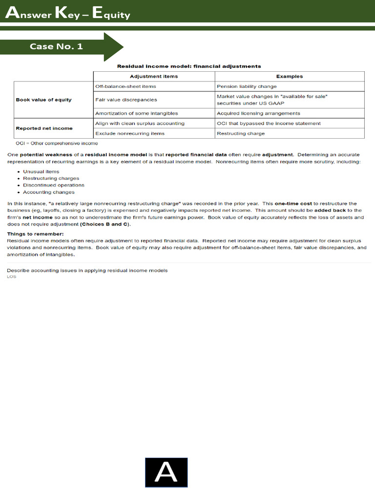Equity Answer Key | PDF