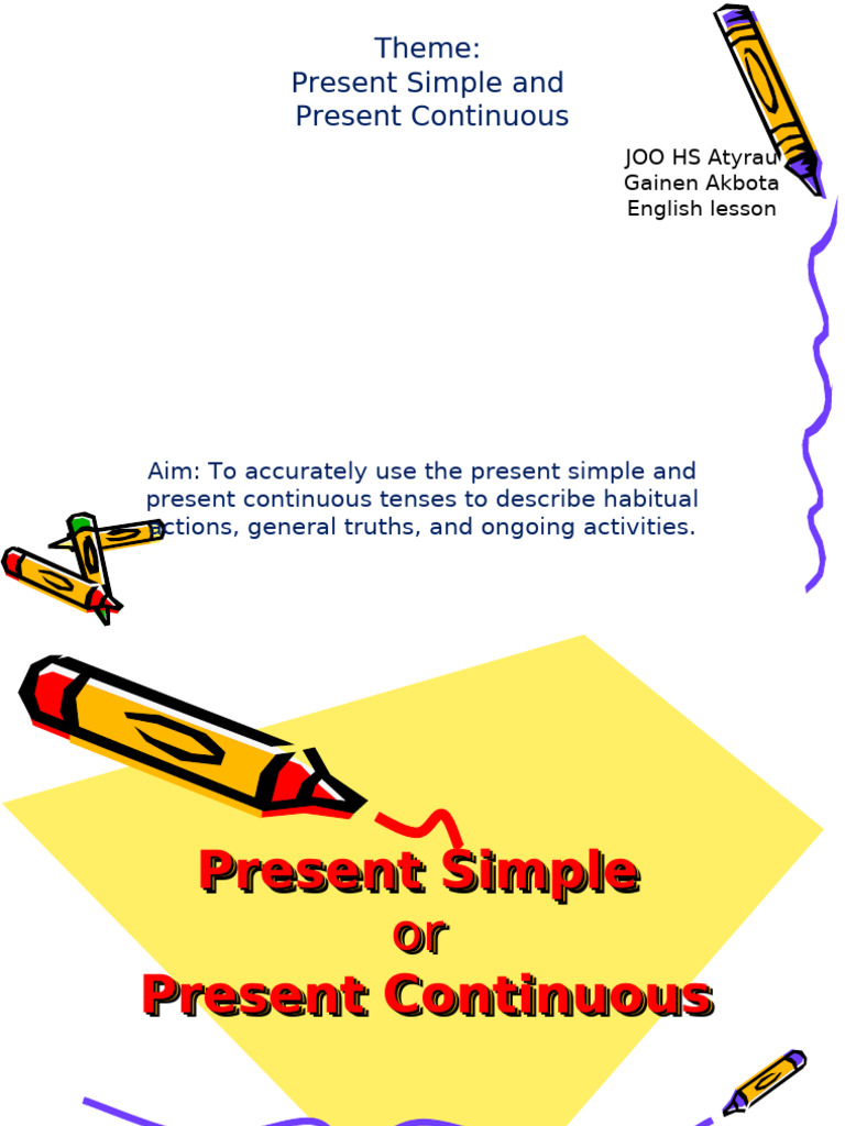 Present Simple Vs Present Continuous | PDF | Language Mechanics ...