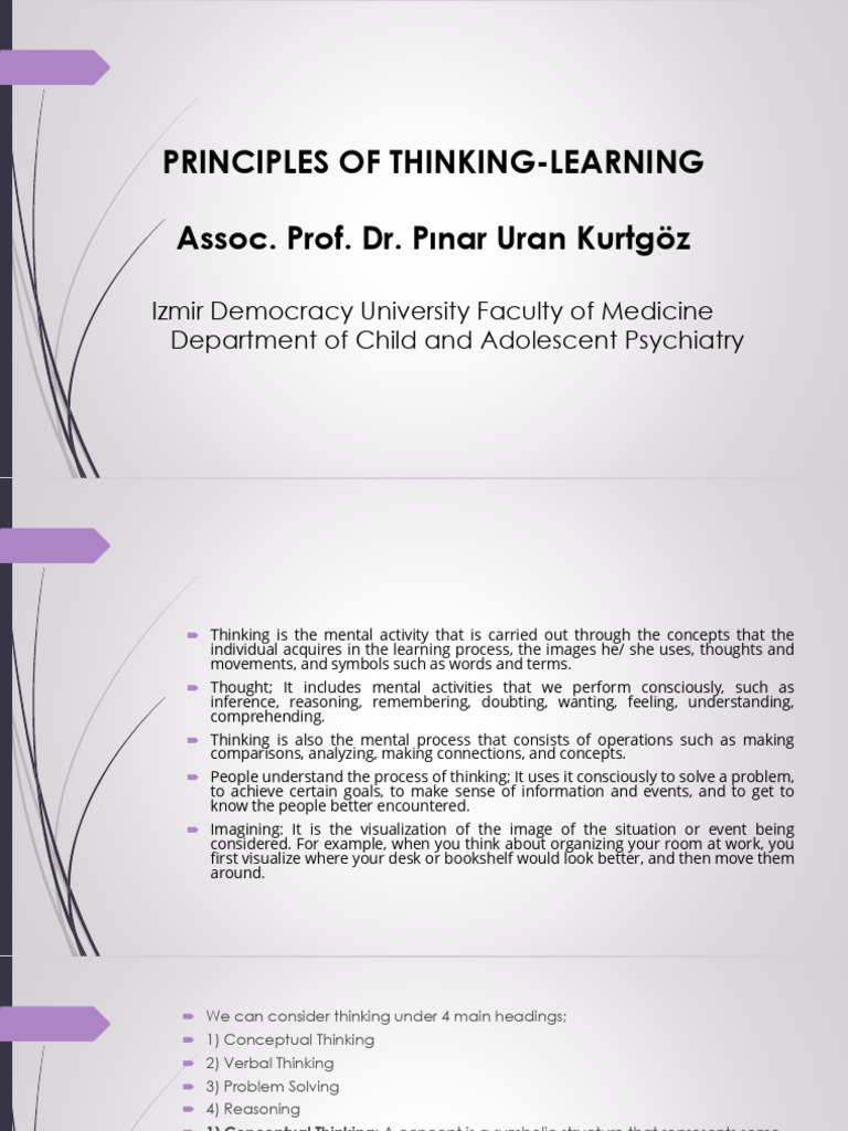 Lesson 12 - Principles of Learning and Thinking | PDF | Classical ...