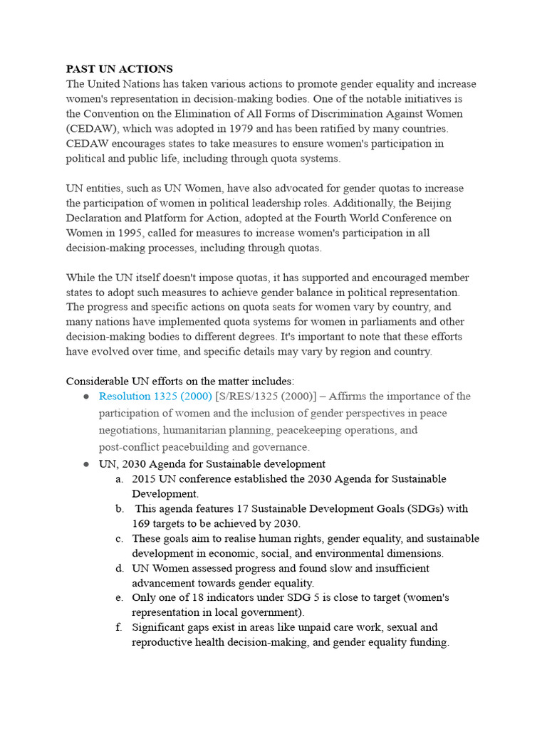 Past Un Actions: Resolution 1325 (2000) | PDF | Political Science | Justice