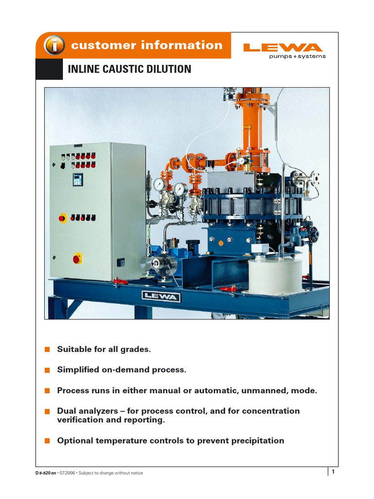 Caustic Dilution D 8-820 en 01 | PDF | Sodium Hydroxide | Chemical Substances