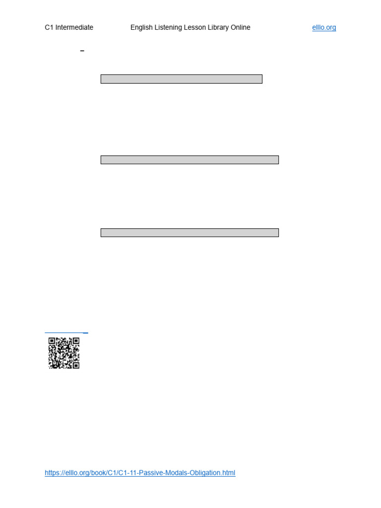 C1 11A Passive Modals Obligation | PDF