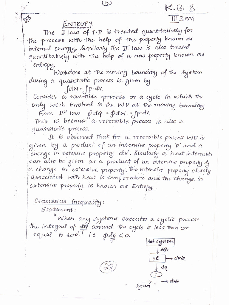 BTD - Entropy Hand Written Notes of KBS | PDF