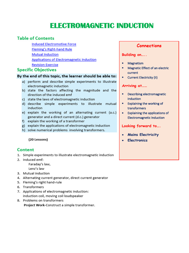 4.5 Electromagnetic Induction | PDF | Electromagnetic Induction ...