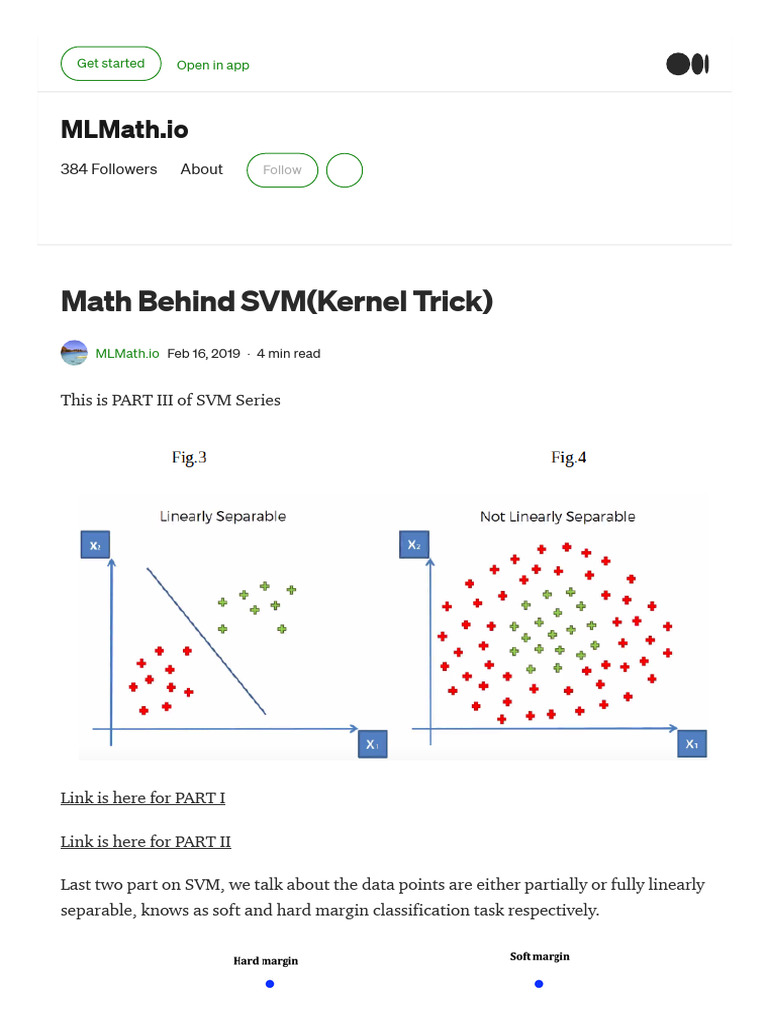 Math Behind SVM (Kernel Trick) - This Is PART III of SVM Series - by MLMath - Io - Medium | PDF ...