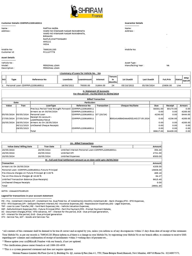 Soa CDRPRPL2209160011 | PDF | Payments | Receipt