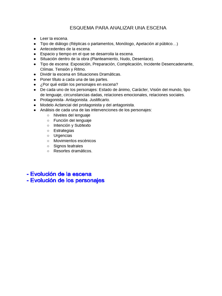 7 Esquema para Analizar Una Escena | PDF