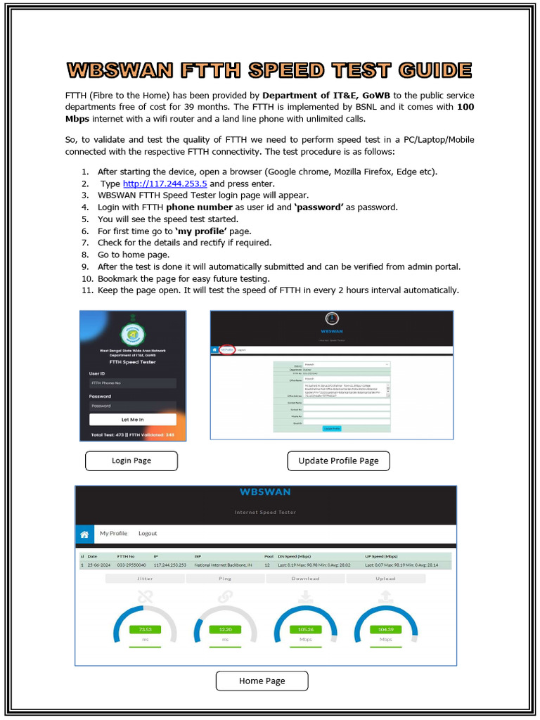 FTTH Speed Test Guide | PDF | Computers