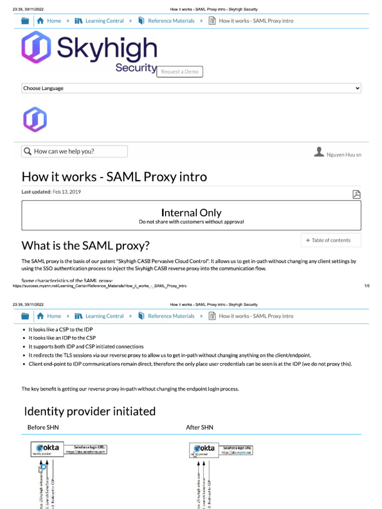 How It Works - SAML Proxy Intro | PDF