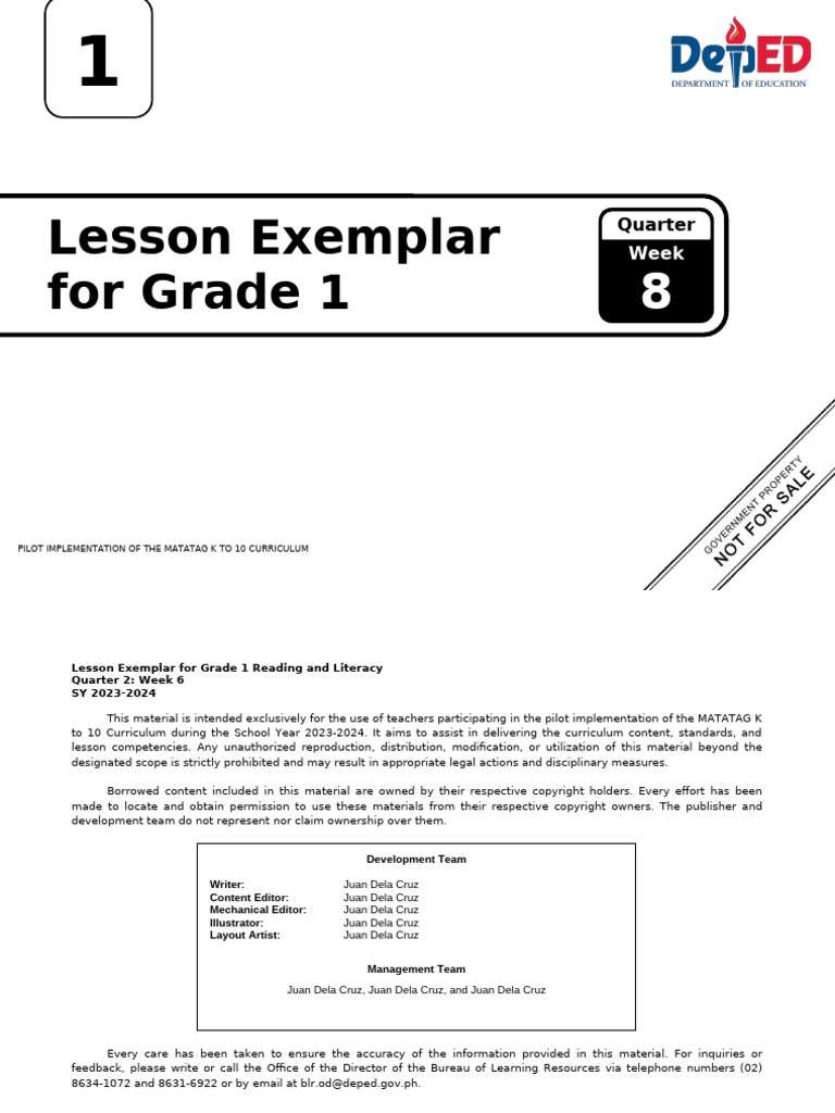 LE Q2 Week 8 Reading & Literacy Matatag - D2 | PDF | Curriculum | Literacy