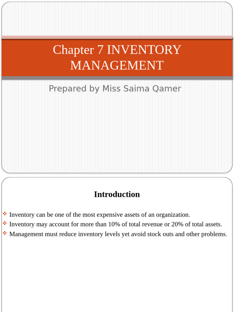 Chapter 7 Inventory Management | PDF | Inventory | Business Economics
