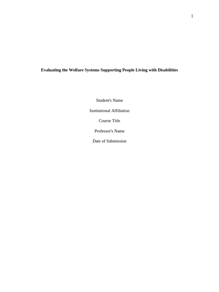 Evaluating The Welfare Systems Supporting PWD - Edited | PDF | Welfare ...
