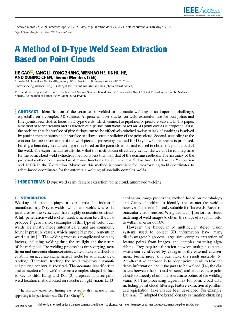 D-Type Weld Seam Extraction Method | PDF | Applied Mathematics