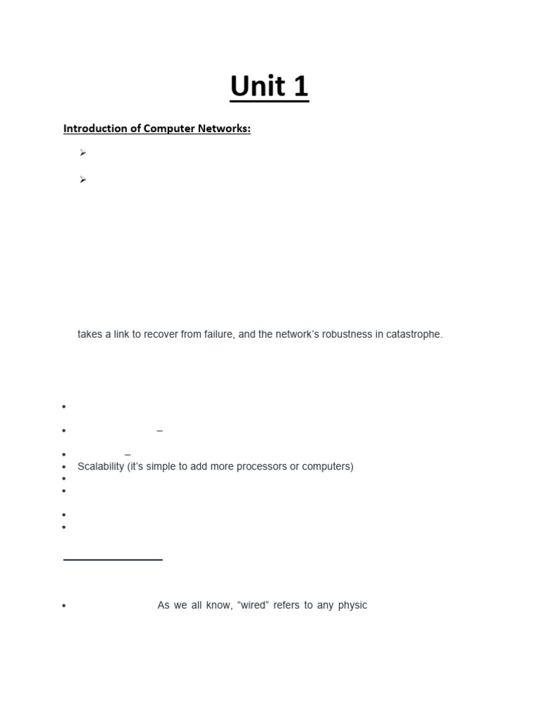 CN - Unit 1-Notes | PDF | Osi Model | Network Topology