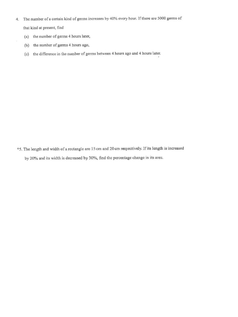 Simple Percentage Maths Ws1 | PDF