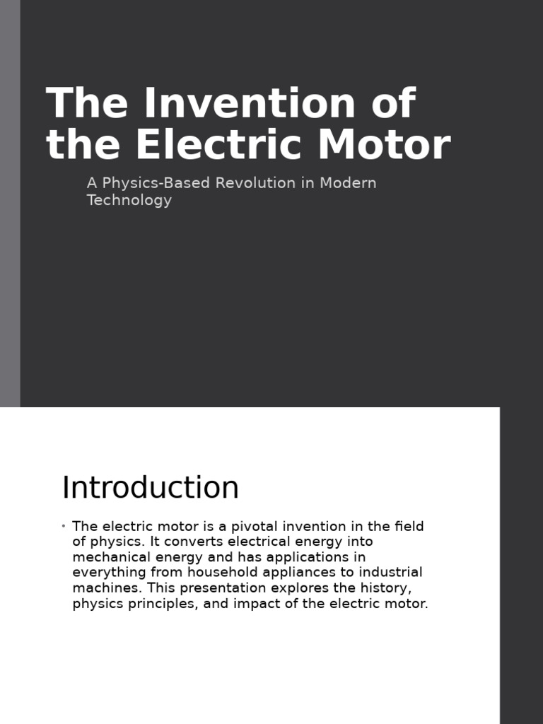 Electric Motor Invention | PDF
