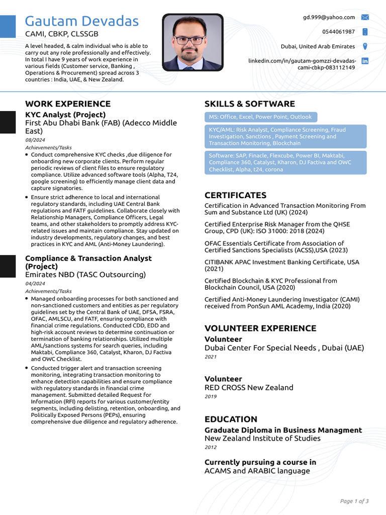 Gautam 2024 Risk CV | PDF | Regulatory Compliance | Business