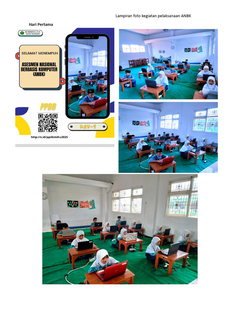 Lampiran Foto Kegiatan Pelaksanaan ANBK | PDF