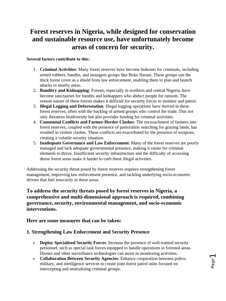 Nigeria's Forest Security Crisis | PDF | Transport | Public Transport