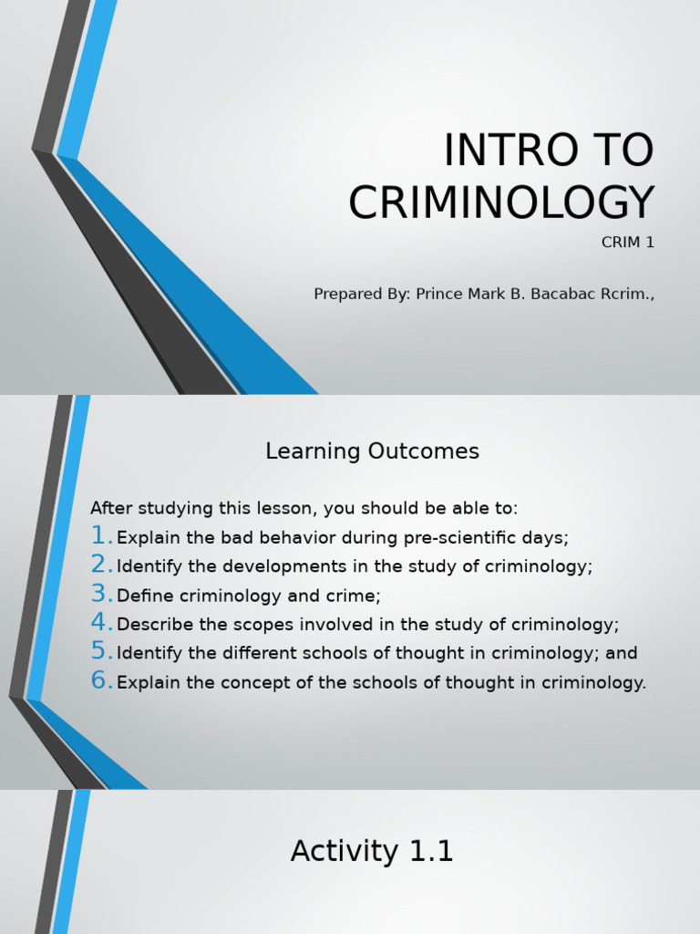 Intro To Criminology | PDF | Crimes | Crime & Violence