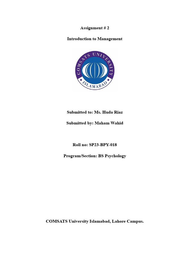 Introduction To Management - ASSIGNMENT 2 | PDF | Swot Analysis | Pakistan