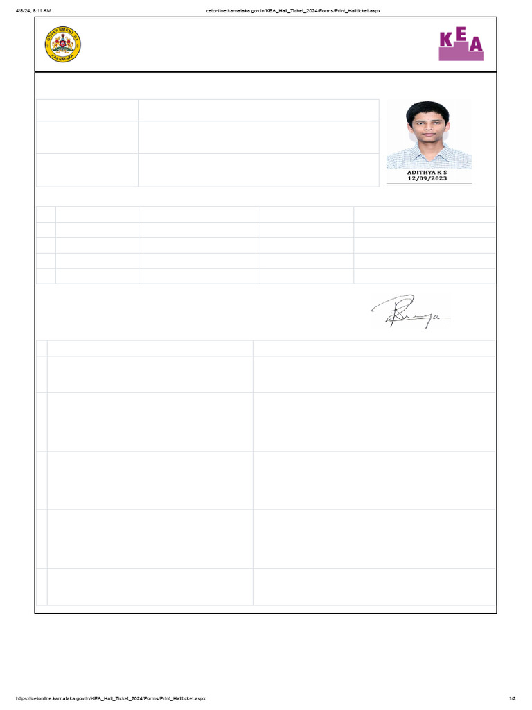 Adithya K.S Cet Application | PDF