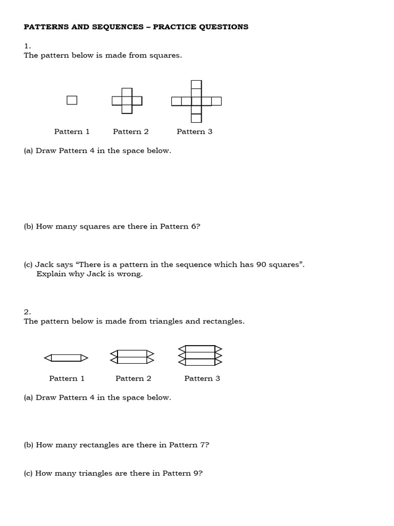 Patterns and Sequences | PDF | Rectangle | Elementary Geometry