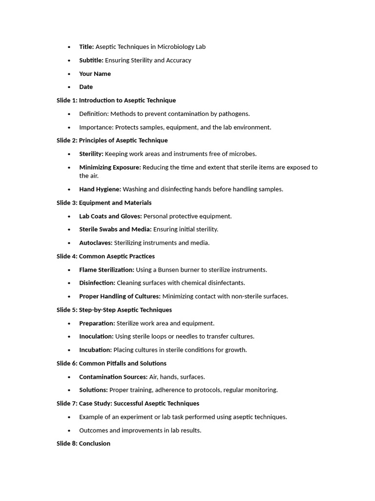 Aseptic Techniques In Microbiology Lab Pdf Sterilization