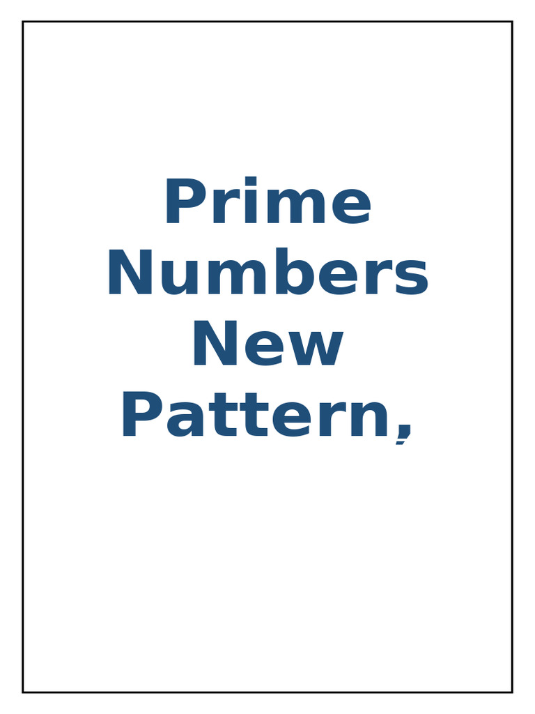 Prime Number Patterns & Methods | PDF | Prime Number | Numbers