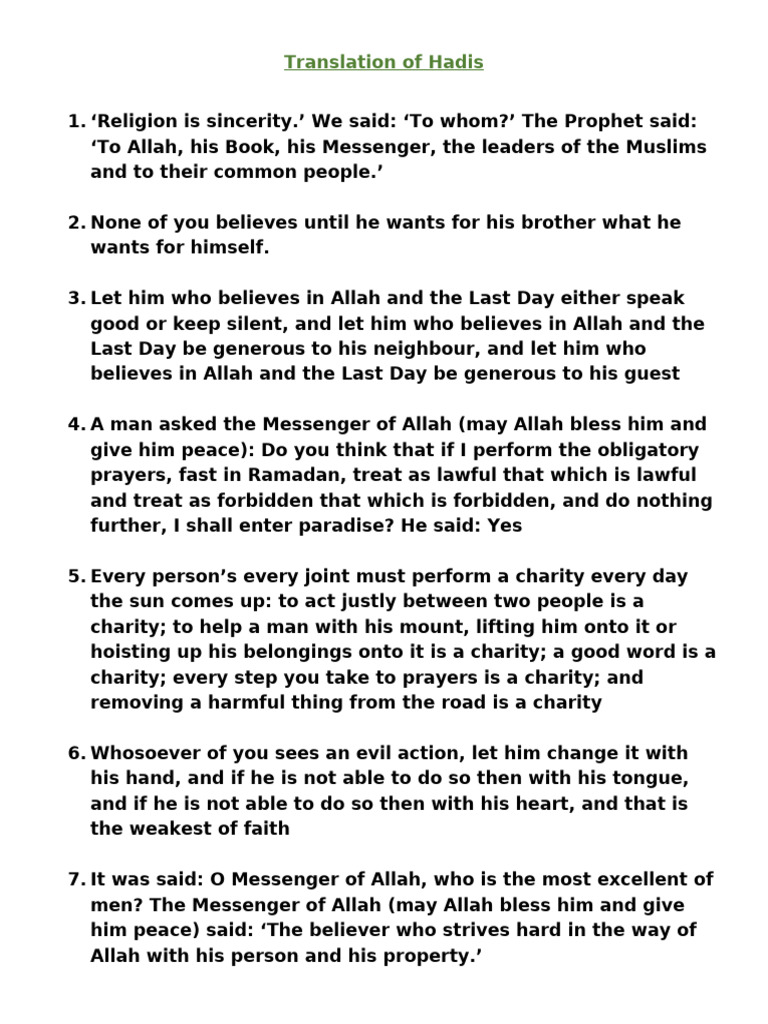 Translation of Hadis and Surahs | PDF | God In Islam | Abrahamic Religions