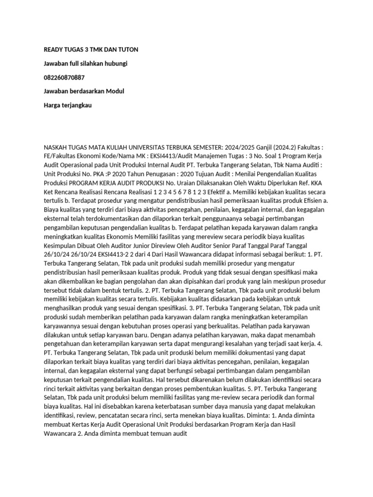 Ready Tugas 3 TMK Dan Tuton | PDF | Karier & Perkembangan