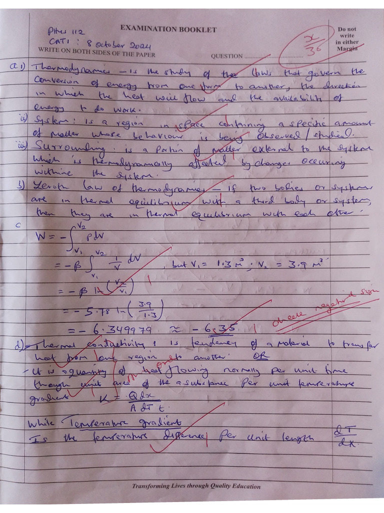 Cat One Answer Sheet | PDF