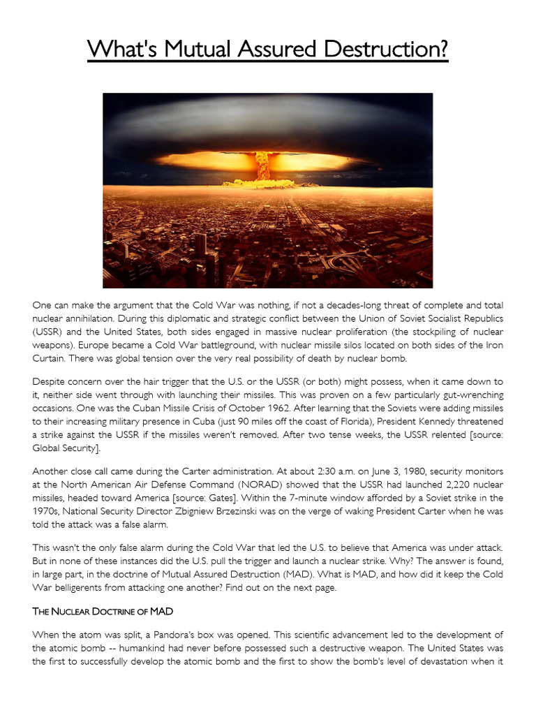 HO - What Is Mutually Assured Destruction | PDF | Mutual Assured ...