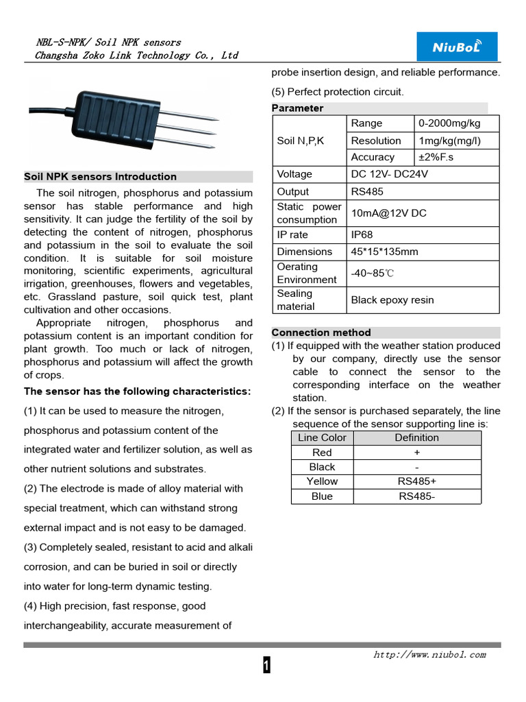 Soil NPK Sensor Guide for Agriculture | PDF | Soil