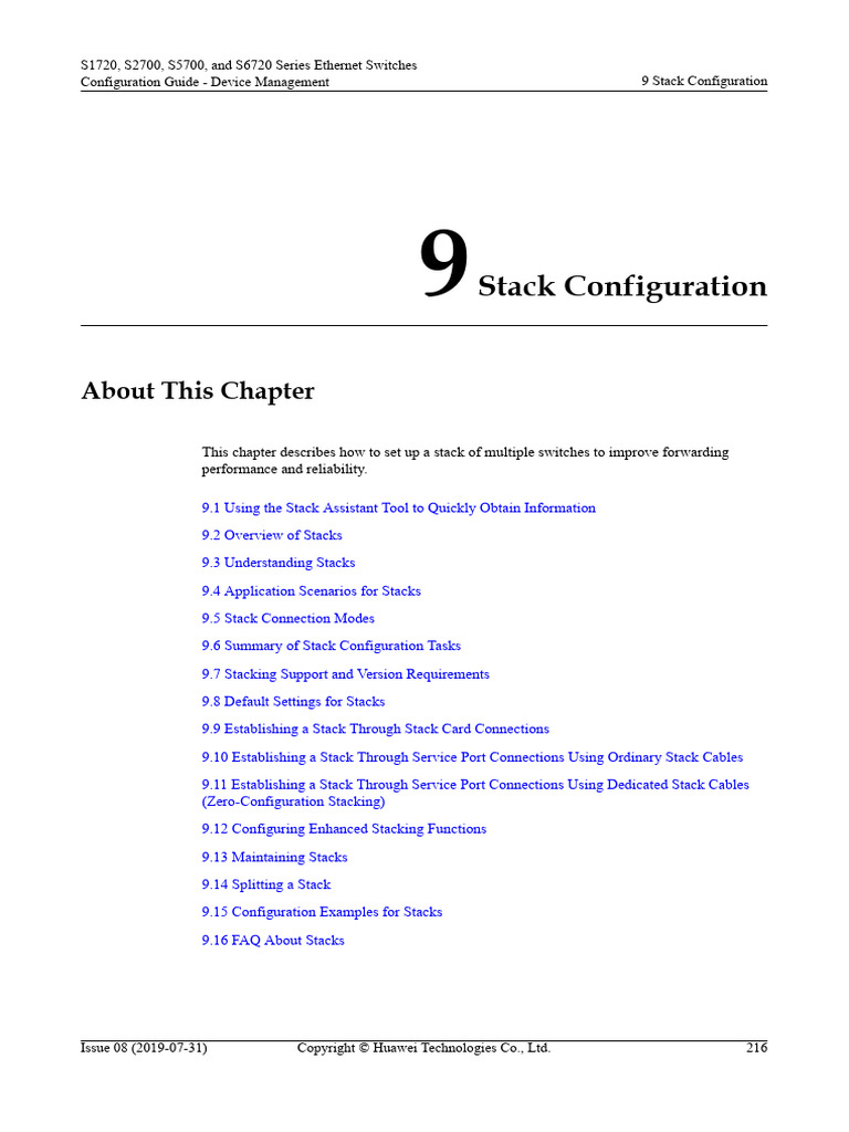 01-09 Stack Configuration | PDF | Network Switch | Network Topology