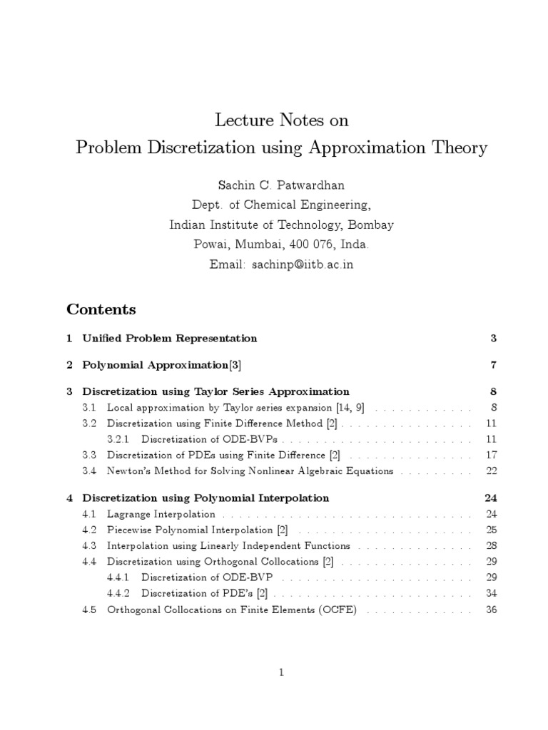 Problem Discretization Approximation Theory Revised | PDF | Operator (Mathematics) | Partial ...
