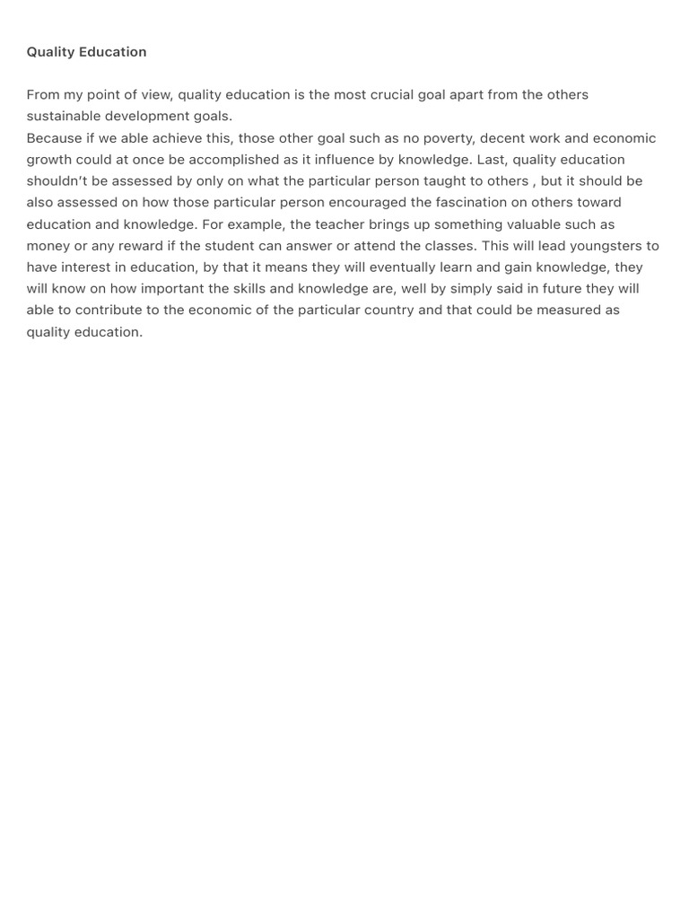 Quality Education | PDF | Business