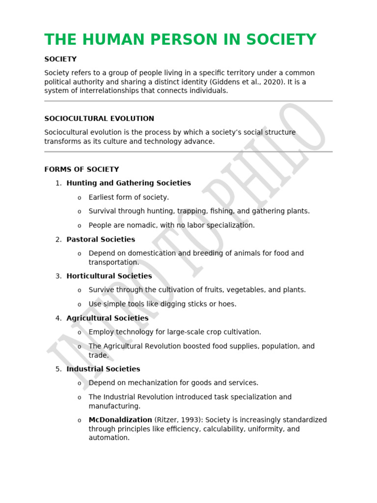 The Human Person in Society Note | PDF | Society | Social Contract