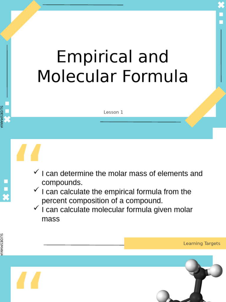 Empirical and Molecular Formula Guide | PDF | Mole (Unit) | Chemical ...