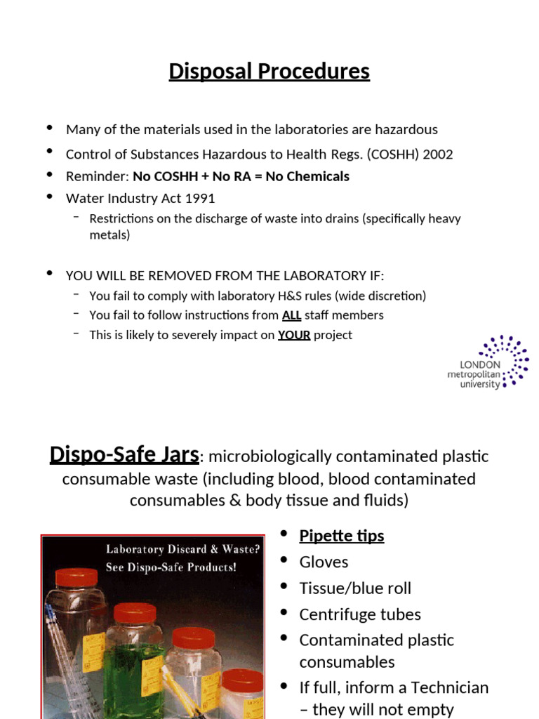 Waste Disposal Procedures | PDF | Agarose Gel Electrophoresis | Materials