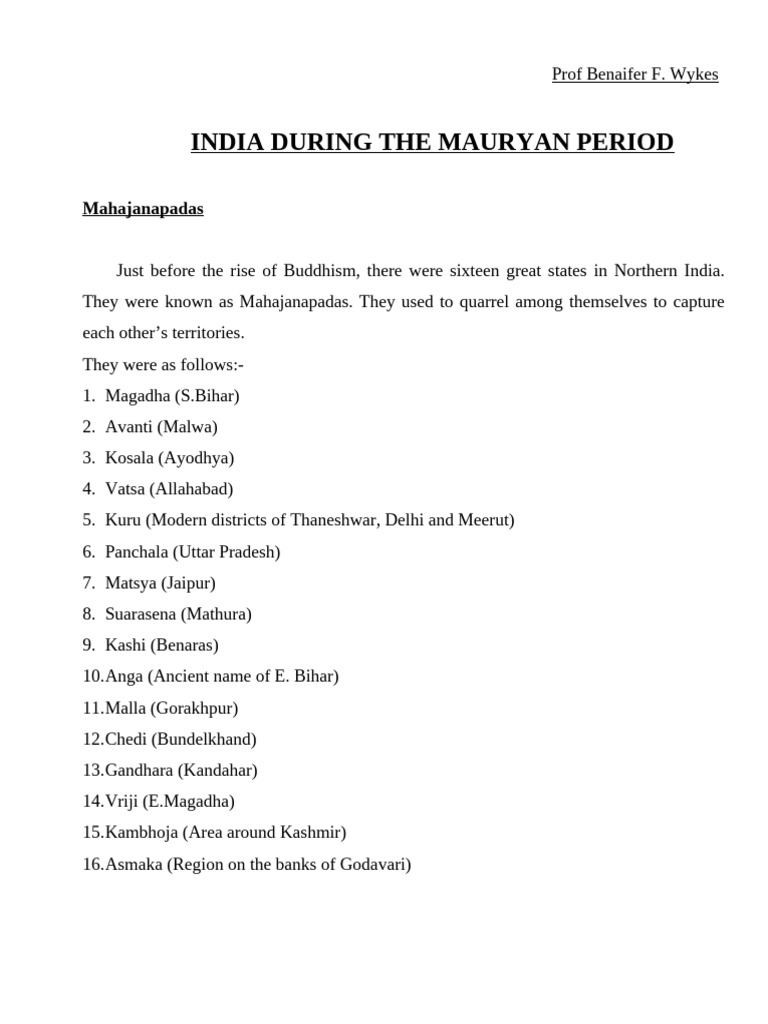 XI History - India During The Maruyan Period | PDF | Ancient India