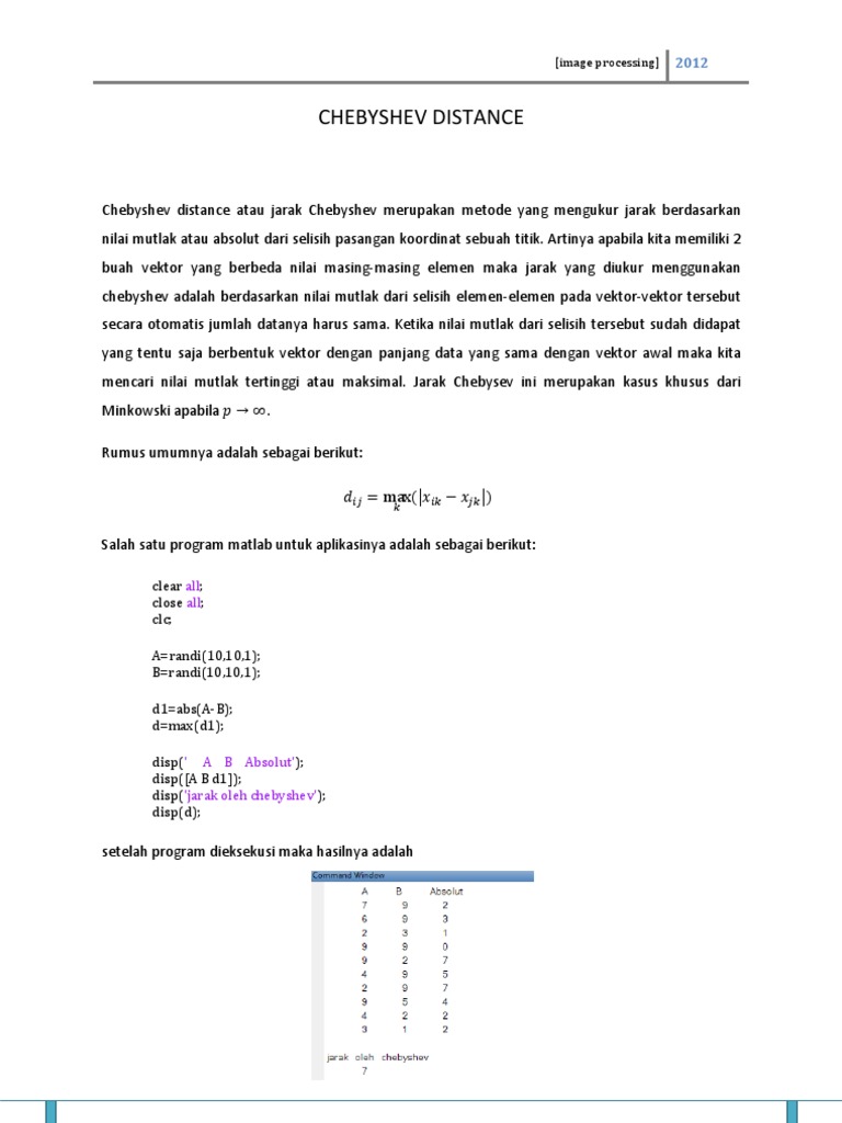 Chebyshev Distance | PDF