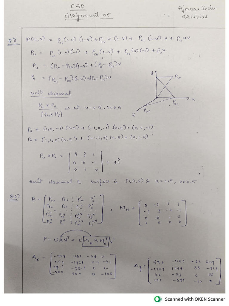 Cad Assignment 5-22109007 | PDF