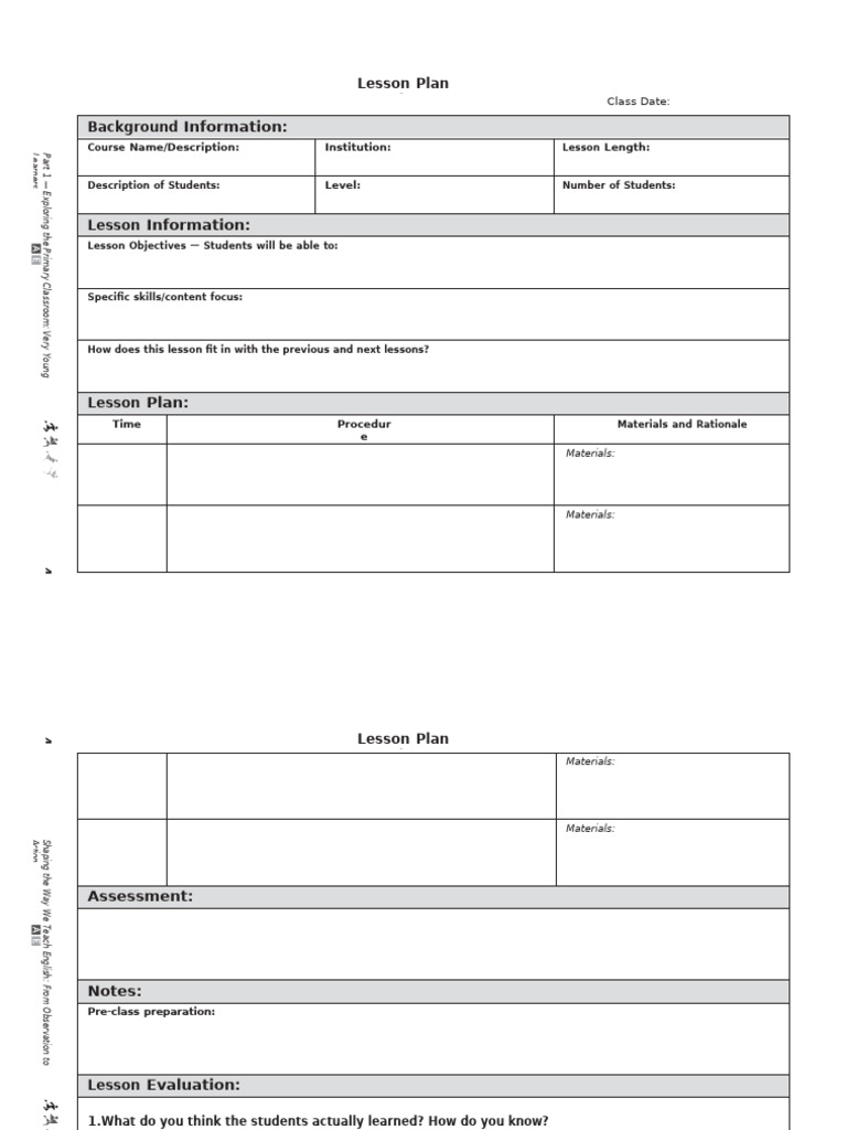 lesson_plan_template (1) | PDF | Lesson Plan | Procedural Knowledge