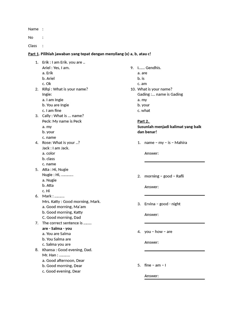 Kelas 1 Unit 2 Pdf